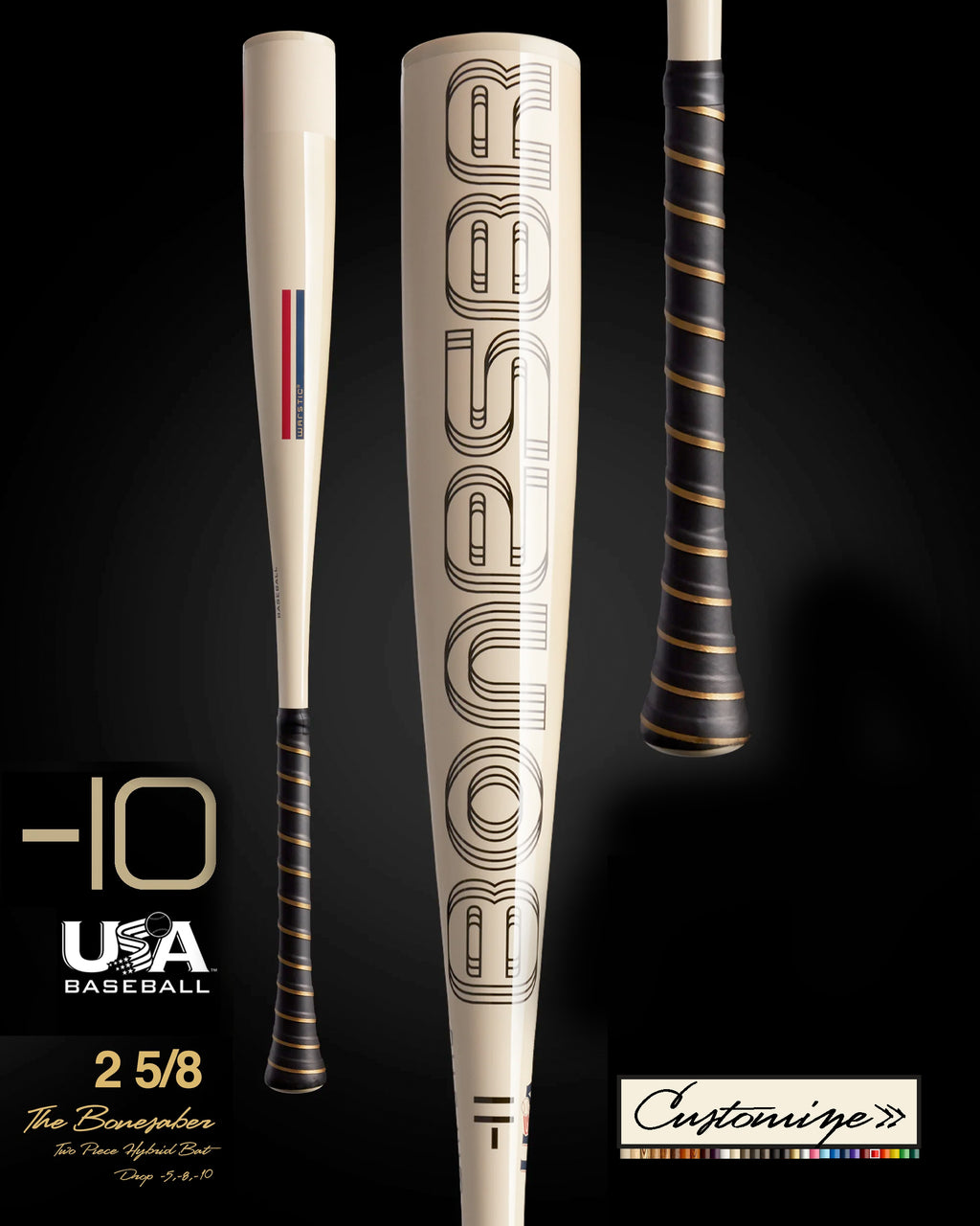 CUSTOM BONESABER USA METAL BASEBALL BAT – Warstic