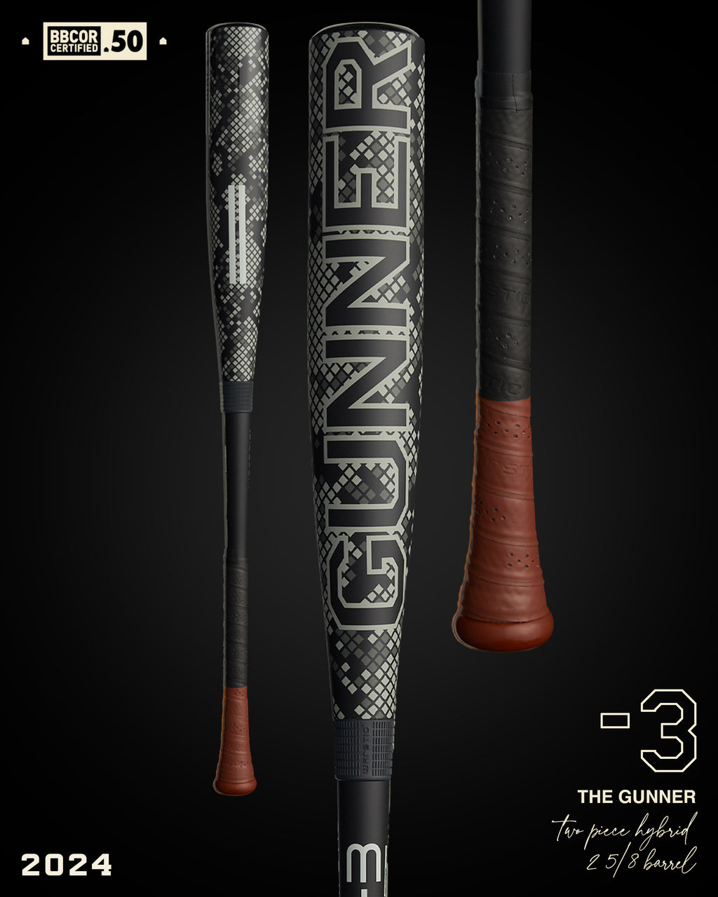 2024 GUNNER BLACK VIPER EDITION BBCOR METAL BASEBALL BAT – Warstic