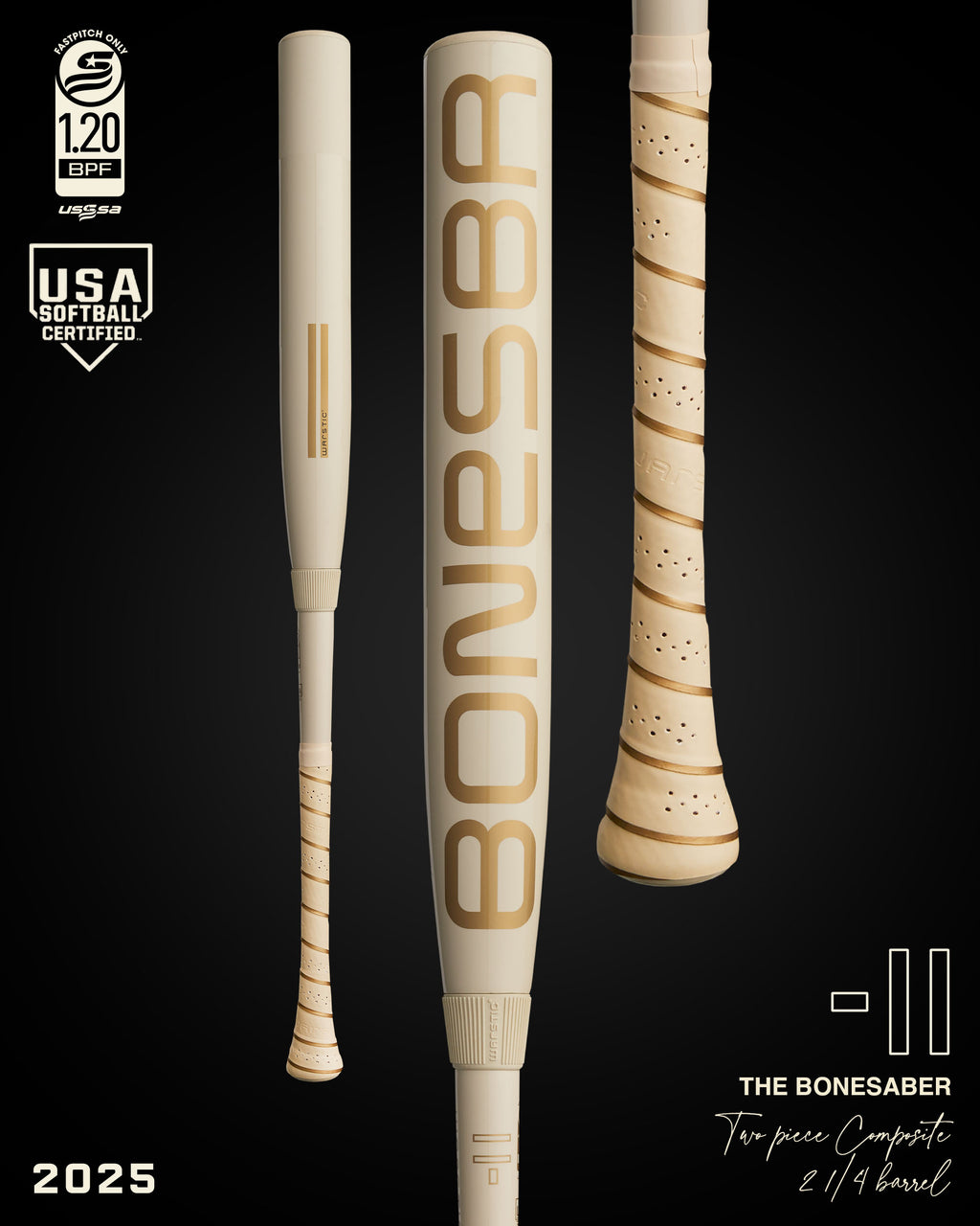 2025 BONESABER USSSA/USA FULL COMPOSITE FASTPITCH BAT -11 – Warstic