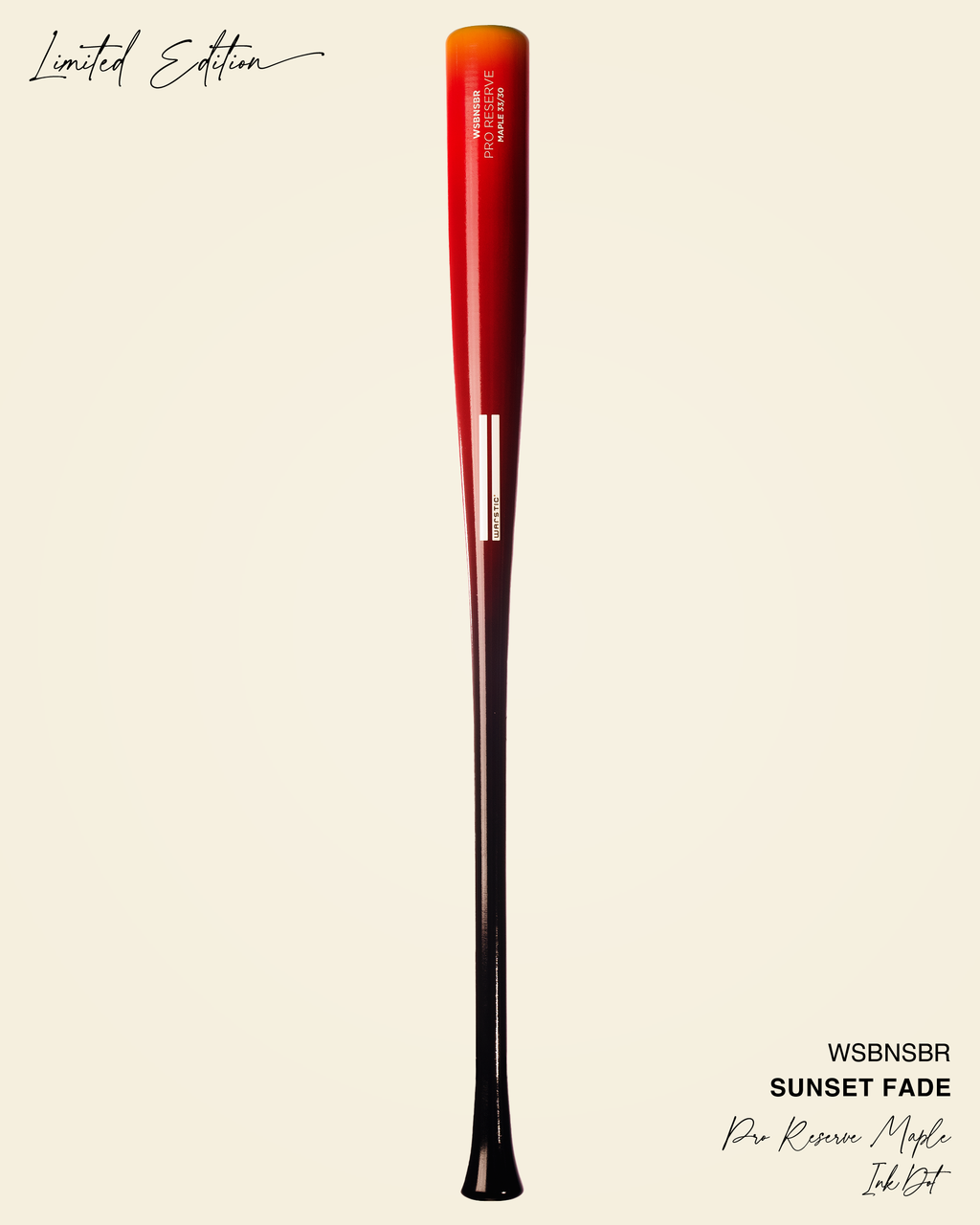 LTD ED "SUNSET FADE" WSBNSBR PRO RESERVE INK DOT MAPLE WOOD BAT – Warstic