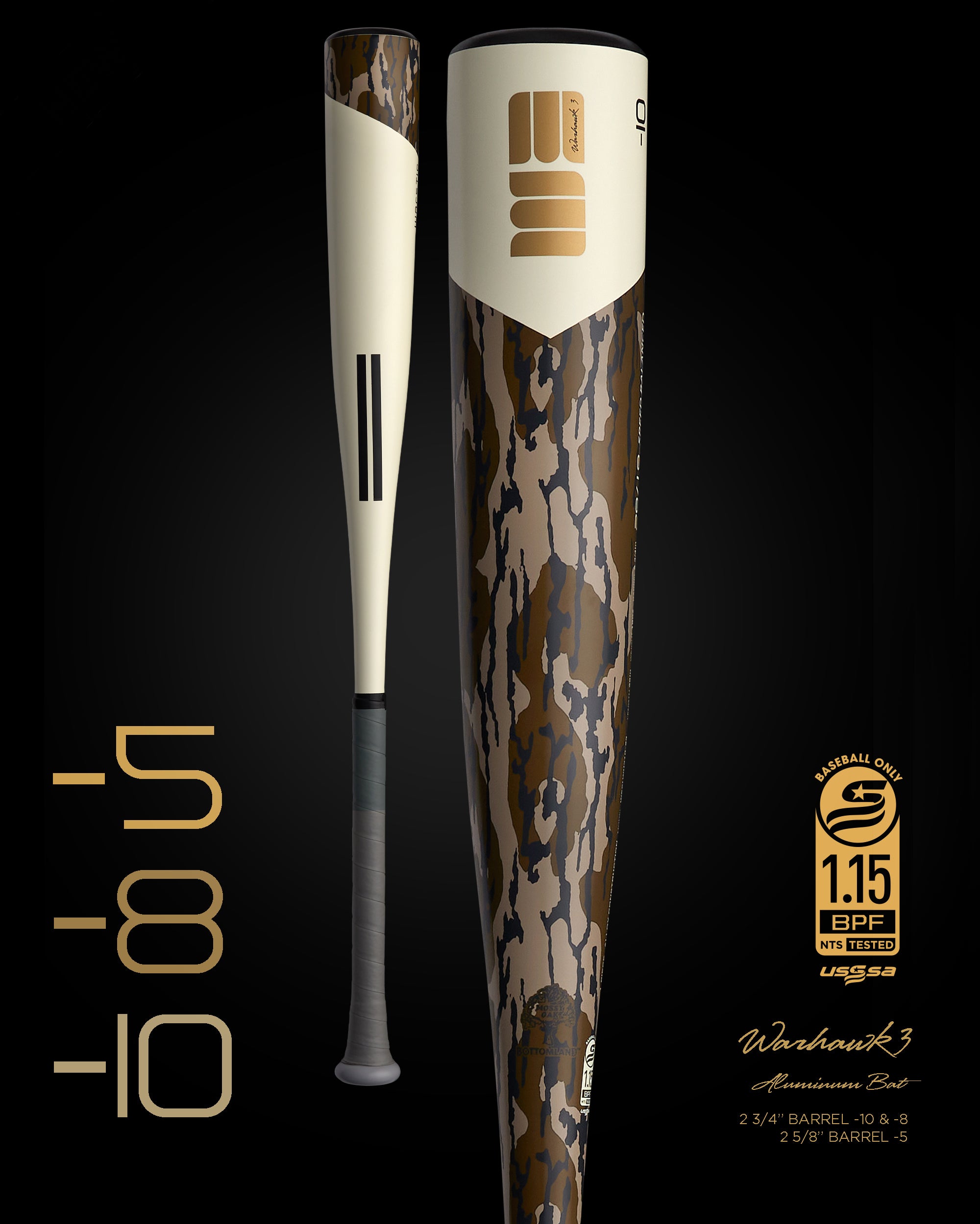 WARHAWK3 MOSSY OAK EDITION USSSA METAL BASEBALL BAT – Warstic