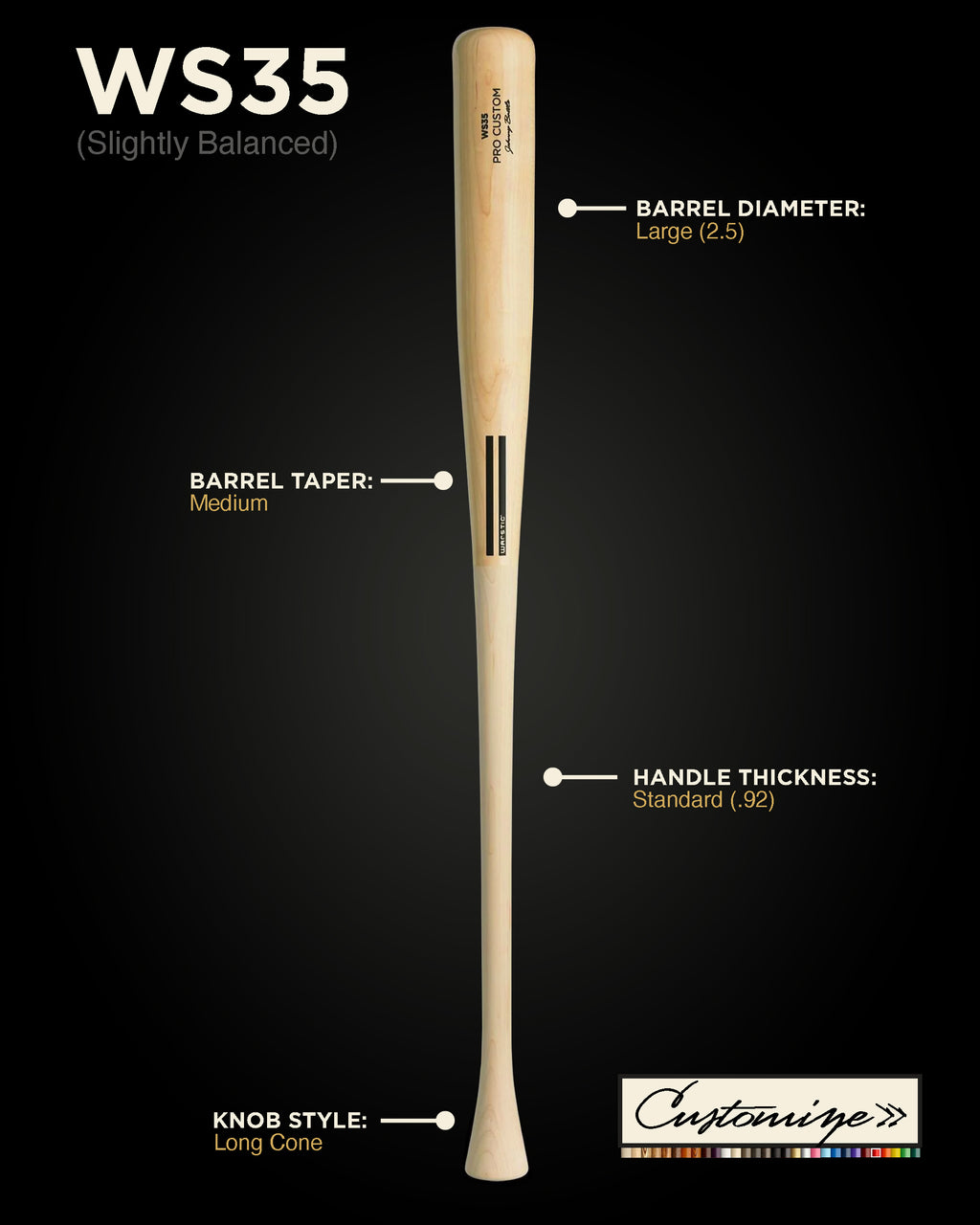 WS35 CUSTOM WOOD BAT – Warstic