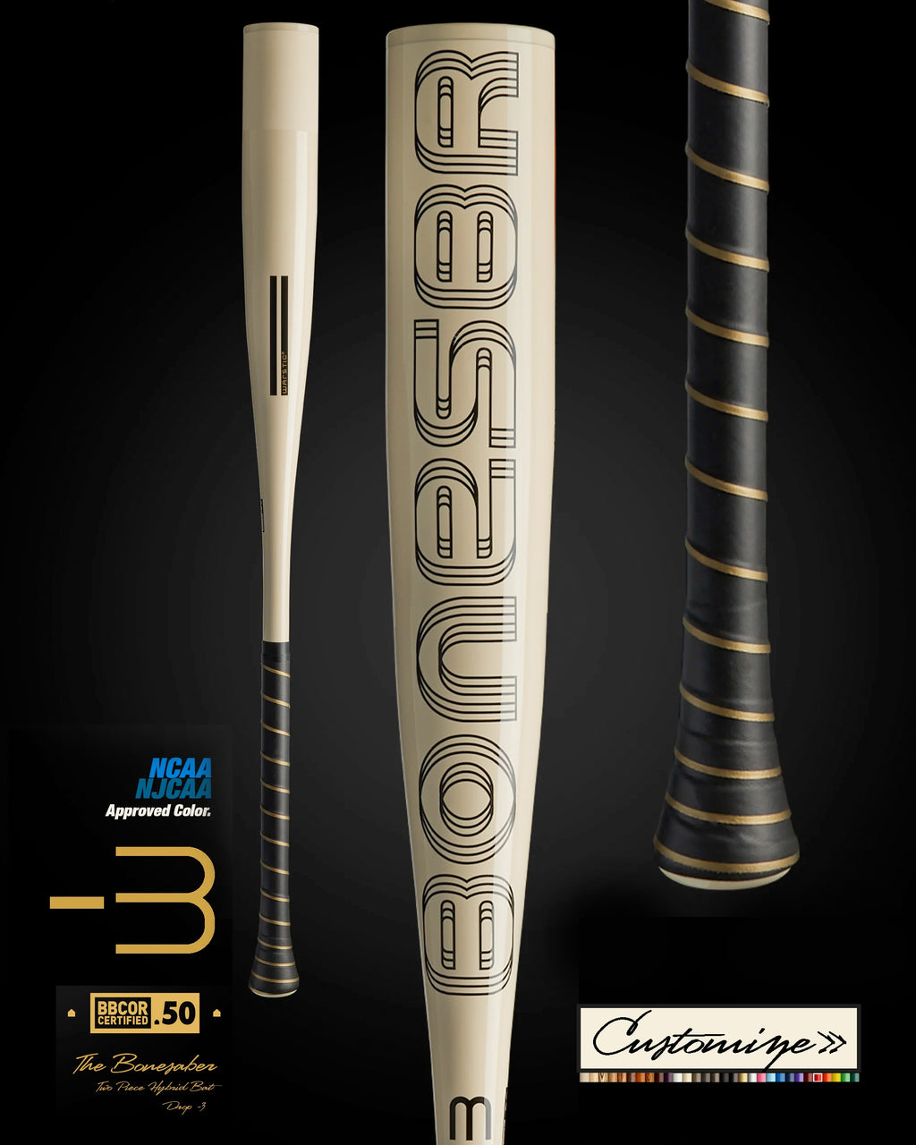 2024 CUSTOM BONESABER BBCOR METAL BASEBALL BAT – Warstic
