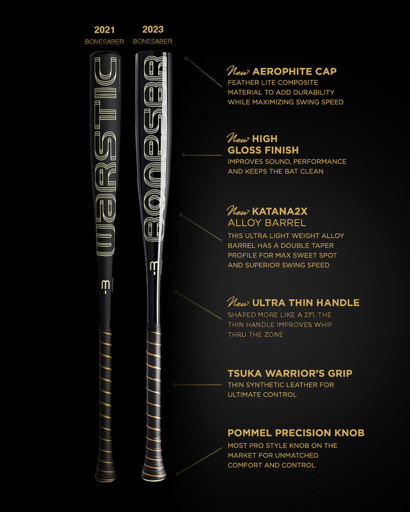 2024 BONESABER BLACK COBRA EDITION BBCOR METAL BASEBALL BAT